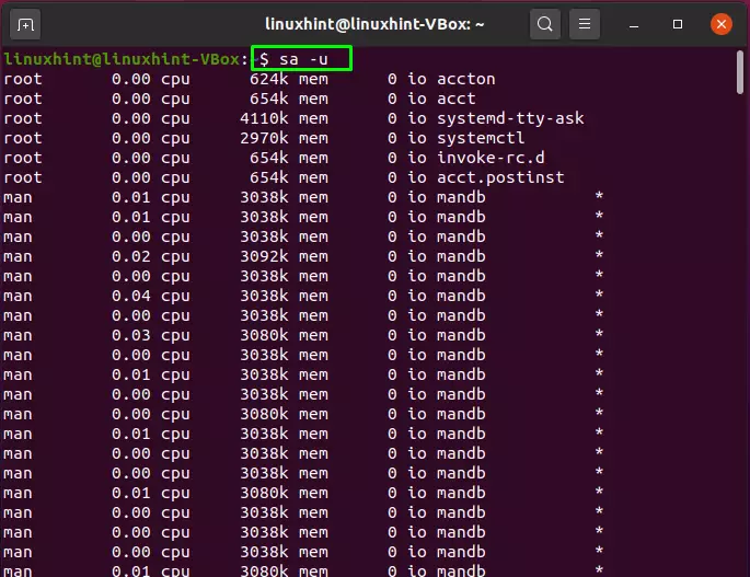 Ubuntu에서 프로세스 계정을 활성화하는 방법 12352_9
