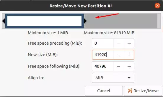 Kako proširiti particije za punjenje diskova na Ubuntu 12362_8
