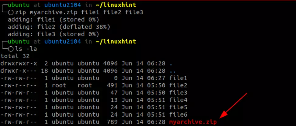 Як заархівувати всі файли в каталозі в Linux? 12368_1