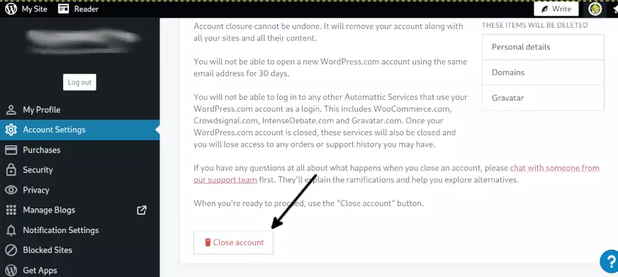 WordPress.com Hesabı Nasıl Silinir 1236_9