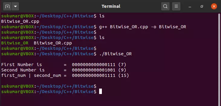 C++ ប្រតិបត្តិករ Bitwise 12392_1