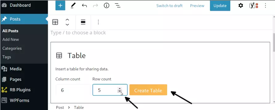 Ninawezaje kuunda meza ya WordPress bila programu-jalizi? 1246_4