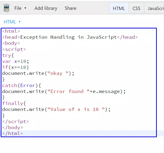 JavaScript இல் கையாளுவதில் பிழை 12477_7