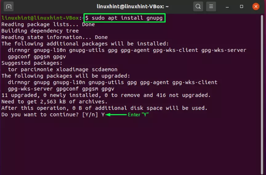 Ubuntu'та Gpg командасын ничек кулланырга 12556_3