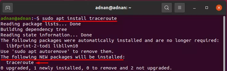 Kako namestiti in zagnati traceroute na Ubuntu 12560_1
