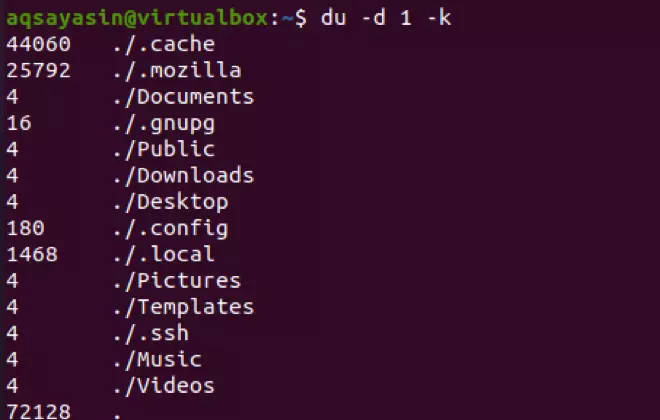 أمر Linux DU مع أمثلة 12571_16