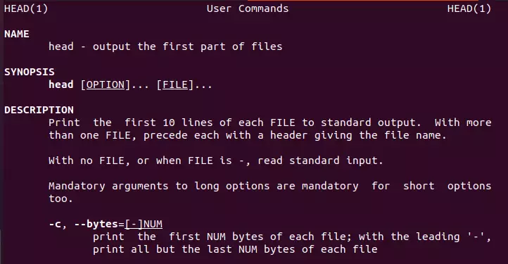 Linux Head Command με παραδείγματα 12575_2