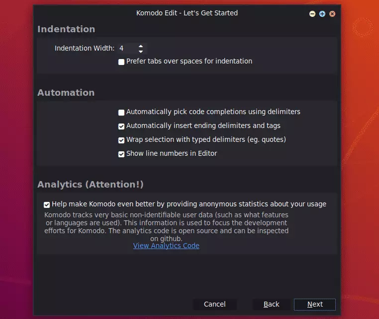 Faʻapipiʻi Komodo IDE ma Komodo Edit ile Ubuntu 12609_38