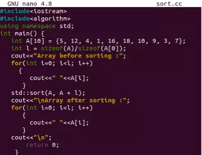 Fungsi Sortir Standar dalam C++ 12615_1