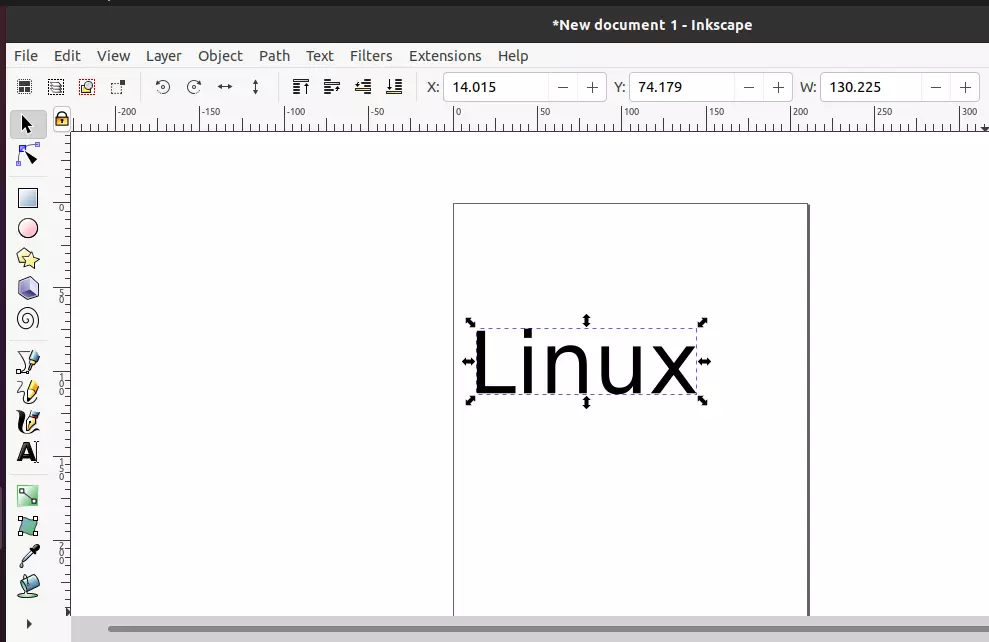 Inkscape ۾ ٽيڪسٽ کي رستي ۾ ڪيئن تبديل ڪجي 12648_11