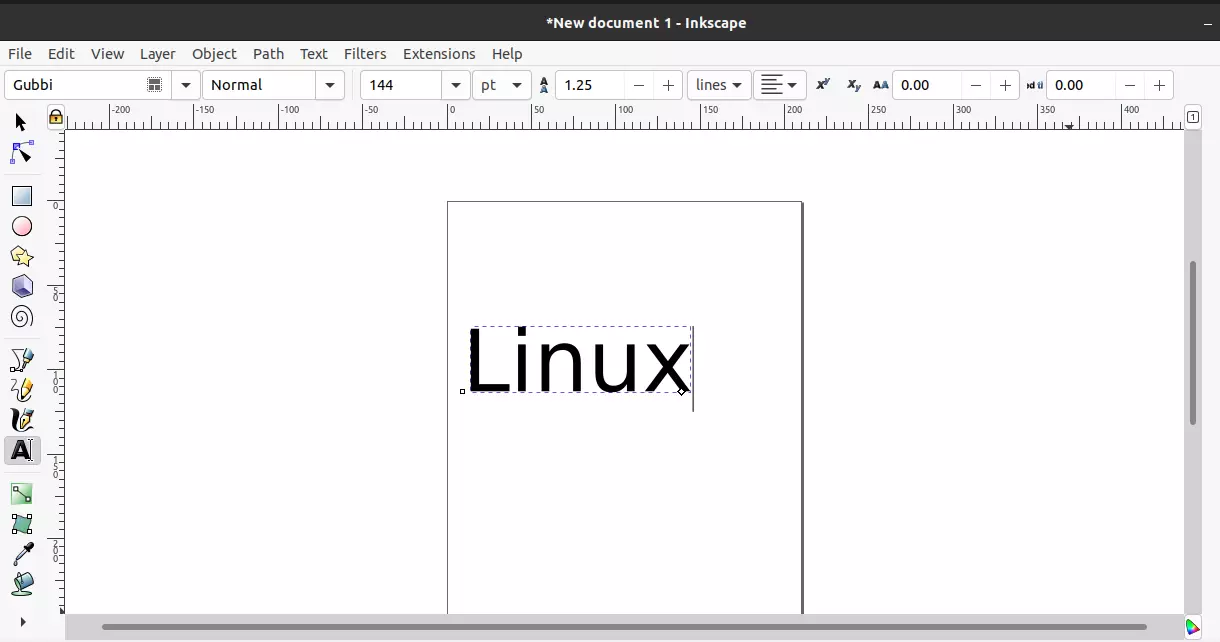 Inkscape ۾ ٽيڪسٽ کي رستي ۾ ڪيئن تبديل ڪجي 12648_6