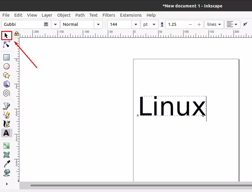 Inkscape ۾ ٽيڪسٽ کي رستي ۾ ڪيئن تبديل ڪجي 12648_7