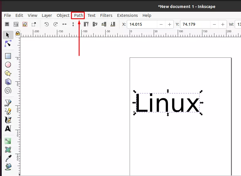 E faʻafefea ona faʻaliliu tusitusiga ile ala ile Inkscape 12648_9