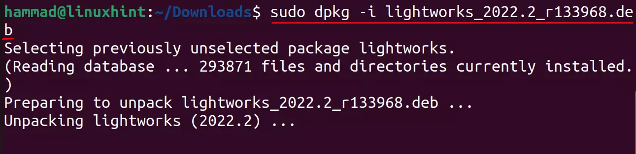 Nola instalatu Lightworks edizio ez-lineala Ubuntu 22.04-n 12678_3