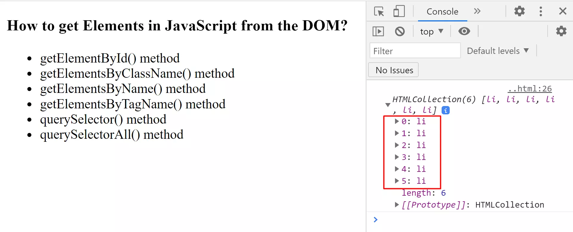 Sida looga helo canaasirta DOM ee JavaScript 12690_7