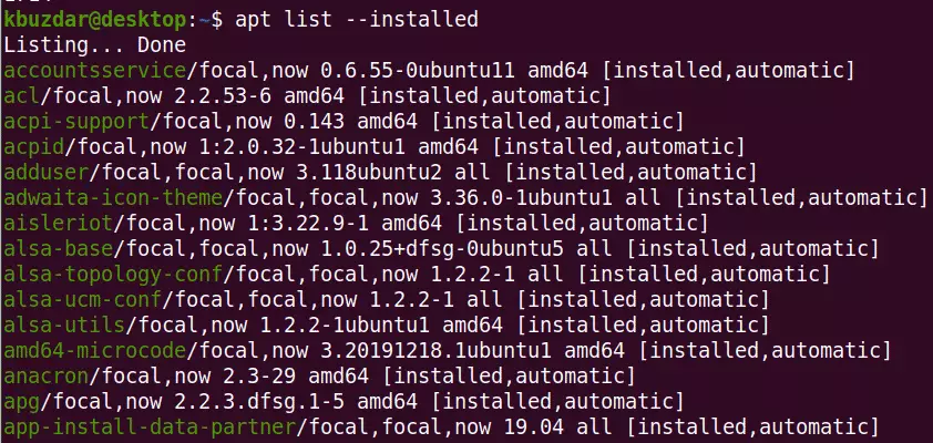 Πώς να καταχωρίσετε τα εγκατεστημένα πακέτα στο Ubuntu 20.04