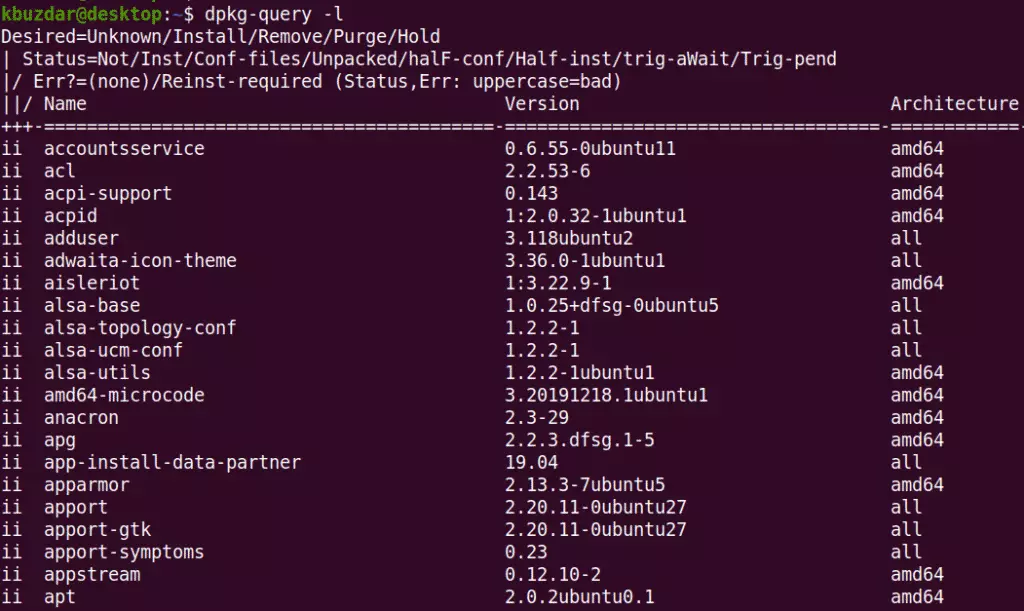 نحوه لیست کردن بسته های نصب شده در اوبونتو 20.04 12699_4