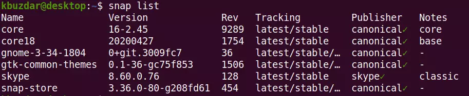 Sådan listes installerede pakker i Ubuntu 20.04 12699_6