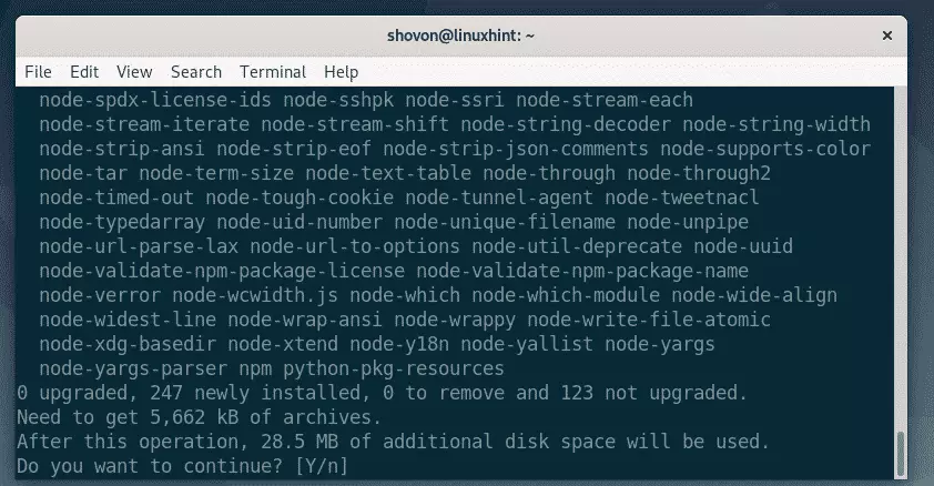 Debian 10 ನಲ್ಲಿ Node.js ಅನ್ನು ಸ್ಥಾಪಿಸಲಾಗುತ್ತಿದೆ 12729_11