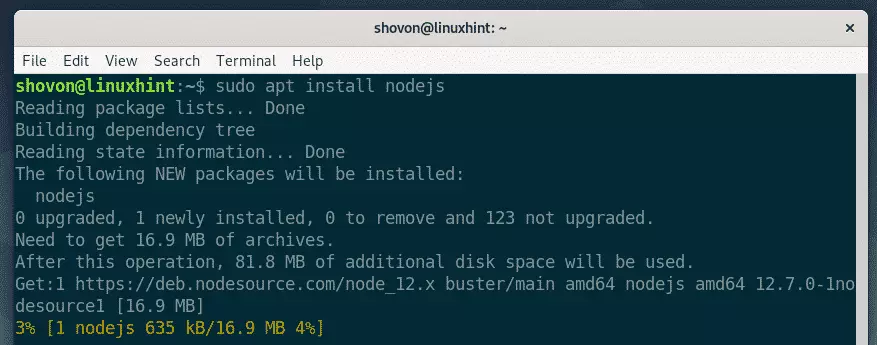 Namestitev Node.js na Debian 10 12729_23