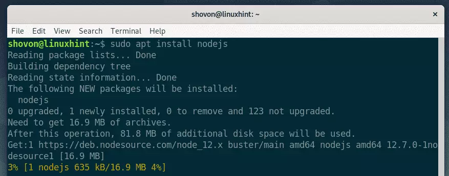 Kuyika Node.js pa Debian 10 12729_23