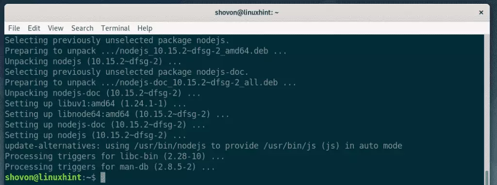 Fa'atuina Node.js ile Debian 10 12729_6