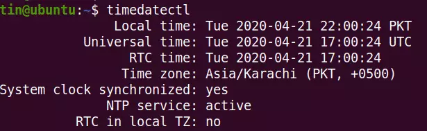 Чӣ гуна минтақаи вақтро дар Ubuntu 20.04 тағир додан мумкин аст 12806_9