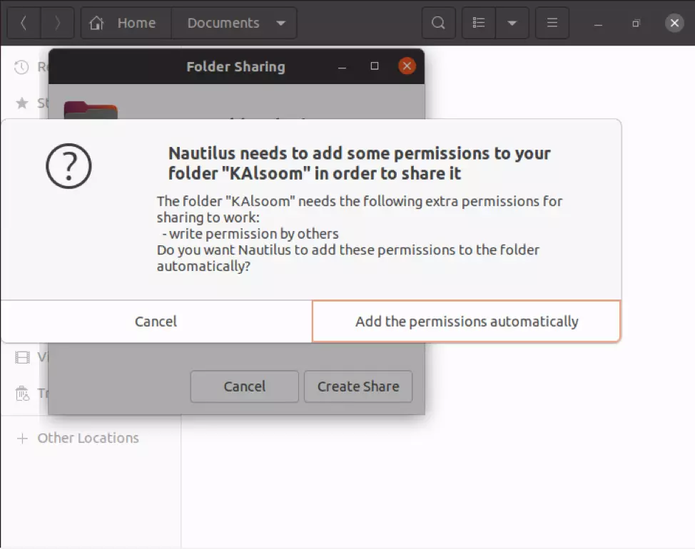 Kif Taqsam Folder fuq in-Netwerk Lokali Ma' Ubuntu 12810_8