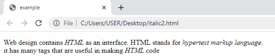 HTML میں اٹالک ٹیکسٹ بنانے کا طریقہ 12822_5