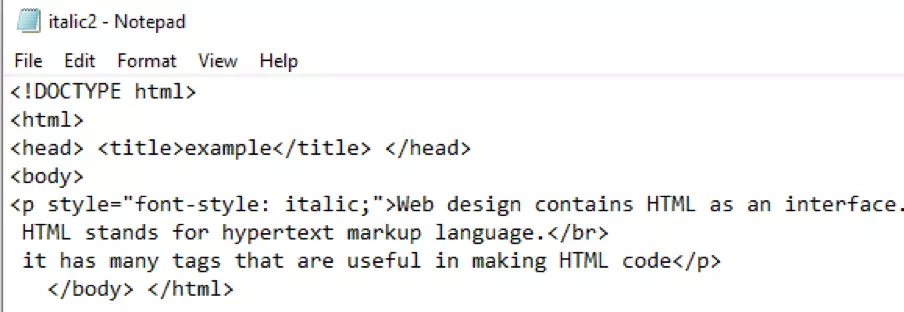 HTML میں اٹالک ٹیکسٹ بنانے کا طریقہ 12822_9