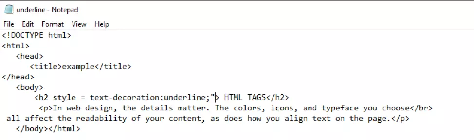 Kuinka alleviivata tekstiä html:ssä 12823_7