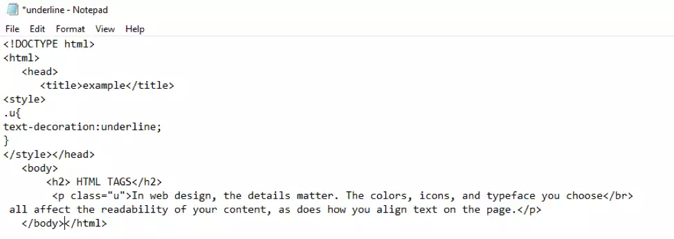 Cara menggarisbawahi teks dalam html 12823_9