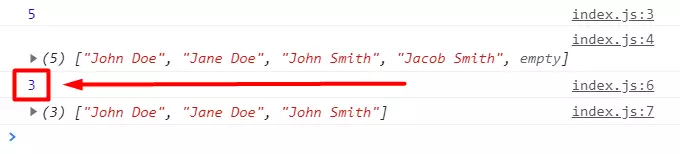 Proprietatea JavaScript Array Length 12879_5