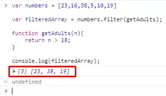 JavaScript Array ფილტრის ფუნქცია 12884_2