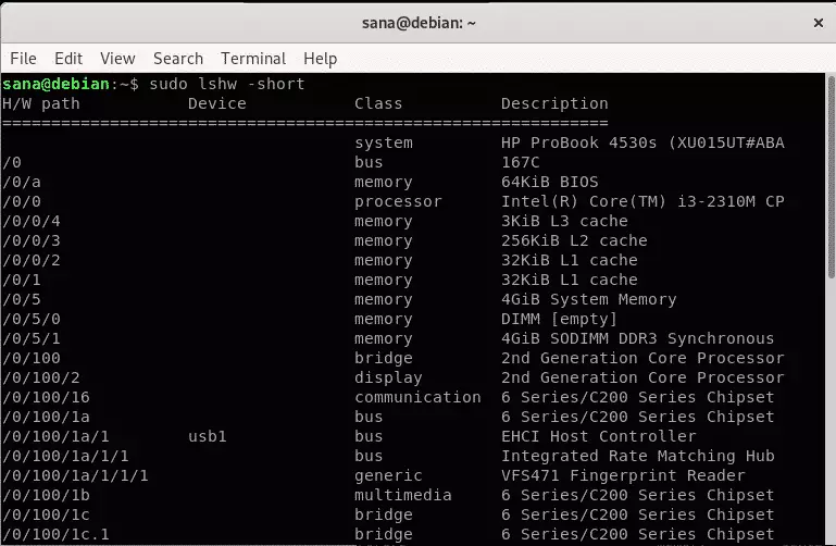 Meriv çawa Agahdariya Hardware li Linux-ê Distîne 12888_13