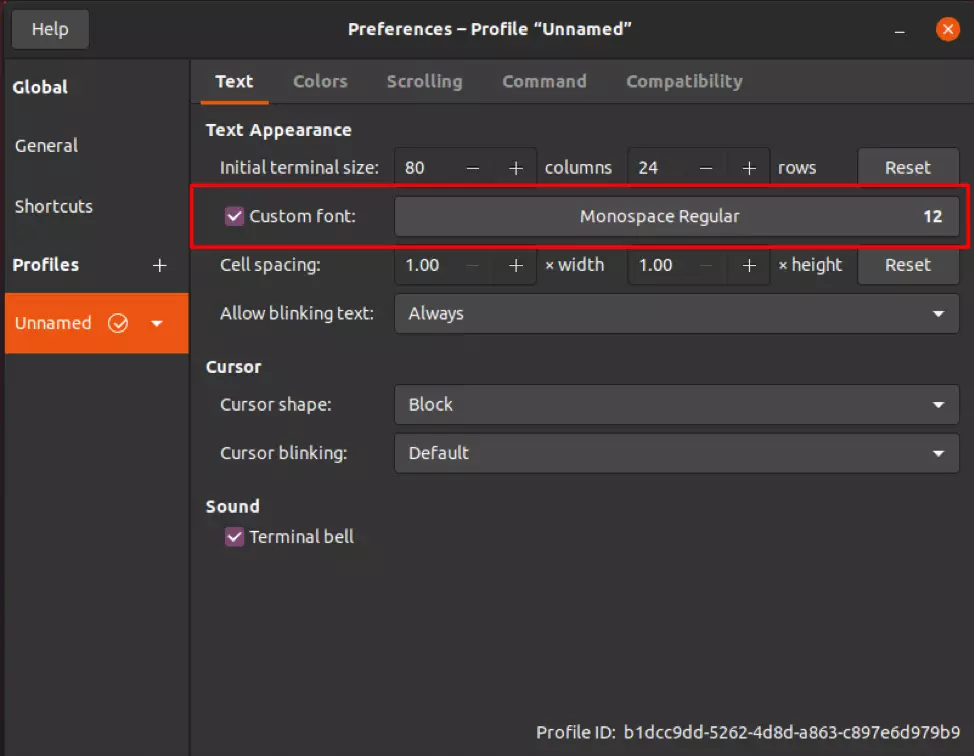 ಉಬುಂಟುನಲ್ಲಿ ಟರ್ಮಿನಲ್ ಫಾಂಟ್ ಗಾತ್ರವನ್ನು ಹೇಗೆ ಬದಲಾಯಿಸುವುದು 12891_6