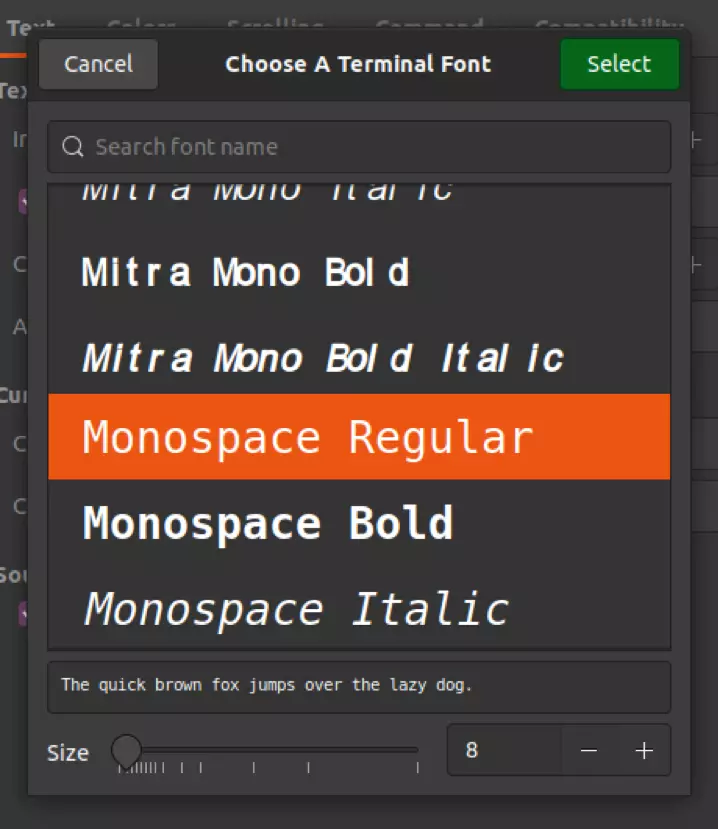 Hur man ändrar terminalens teckensnittsstorlek i Ubuntu 12891_7