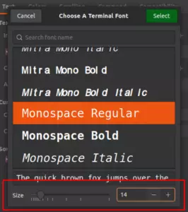 Cómo cambiar el tamaño de fuente de la terminal en Ubuntu 12891_9