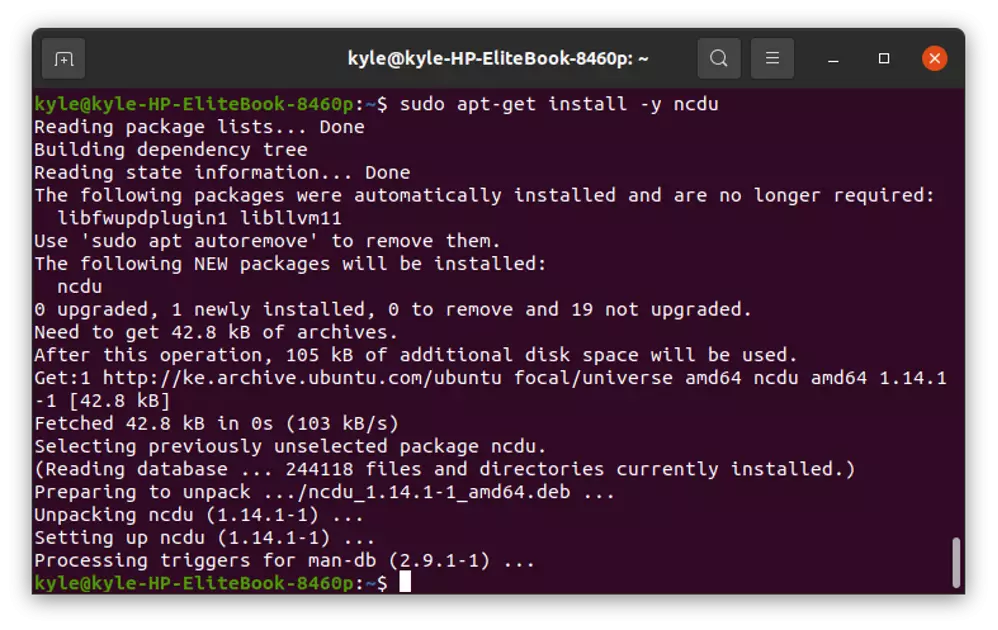 วิธีใช้ ncdu ใน Linux เพื่อวิเคราะห์และติดตามการใช้งานดิสก์