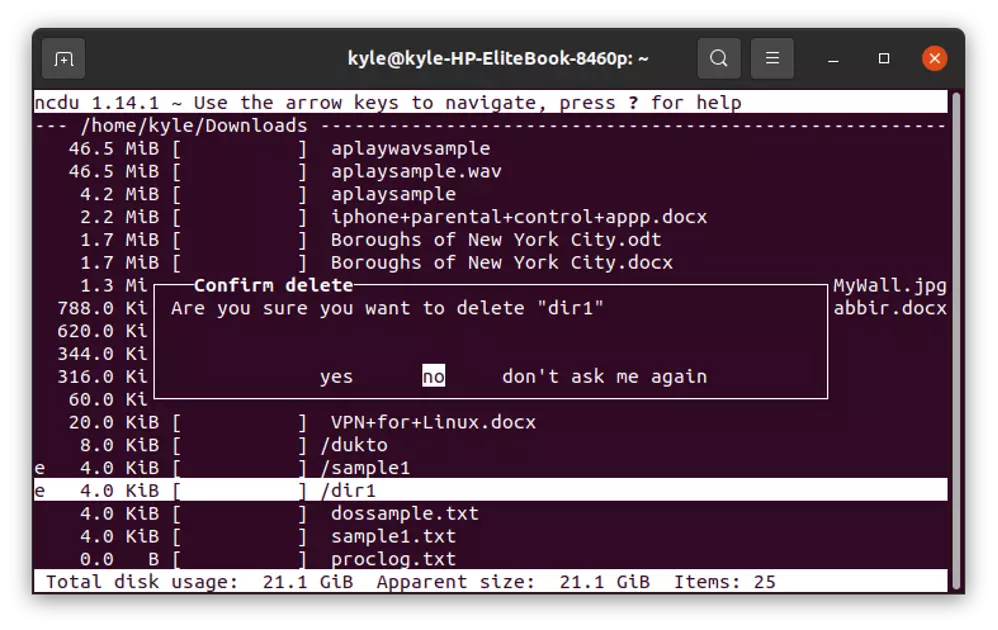 Kuidas kasutada ncdu-d Linuxis ketta kasutamise analüüsimiseks ja jälgimiseks 128_7