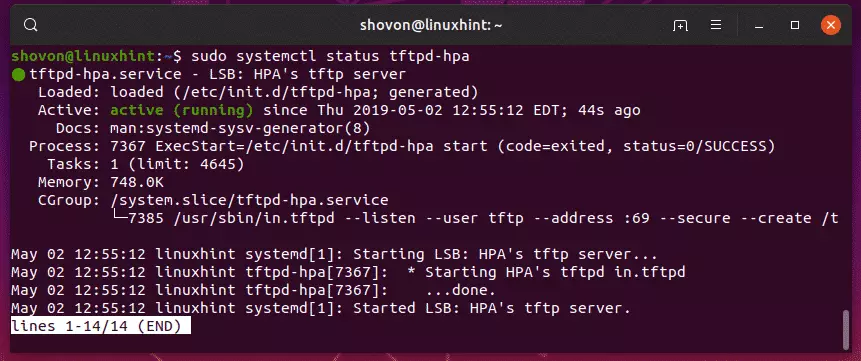 Inštalácia a konfigurácia servera TFTP na Ubuntu 12904_14