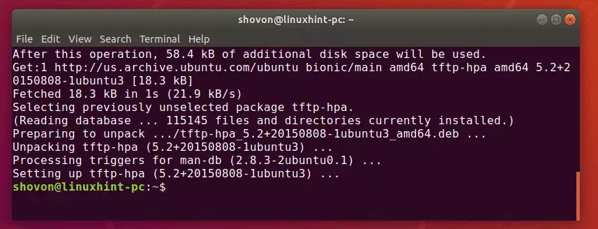 Instalace a konfigurace serveru TFTP na Ubuntu 12904_17