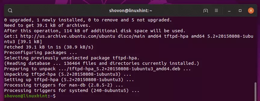 Inštalácia a konfigurácia servera TFTP na Ubuntu 12904_4