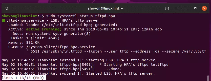 Насб ва танзим кардани сервери TFTP дар Ubuntu 12904_6