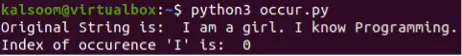 Python leidis stringis esimese esinemise 12928_3