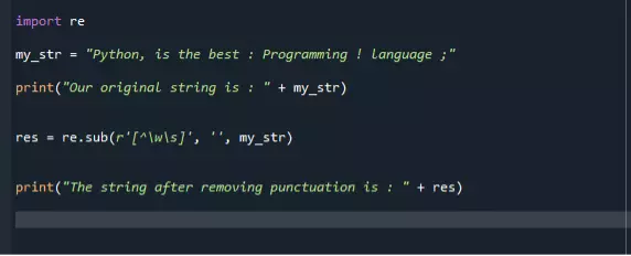 Eliminați semnele de punctuație din String Python 12933_3