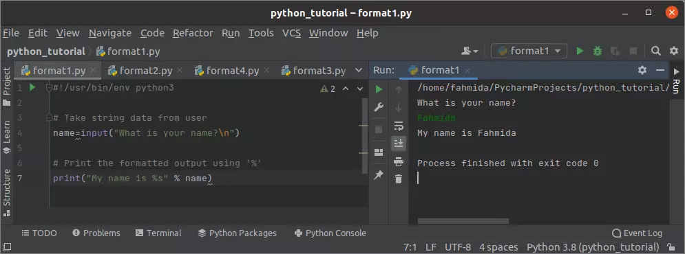Pag-format ng String ng Python 12945_1