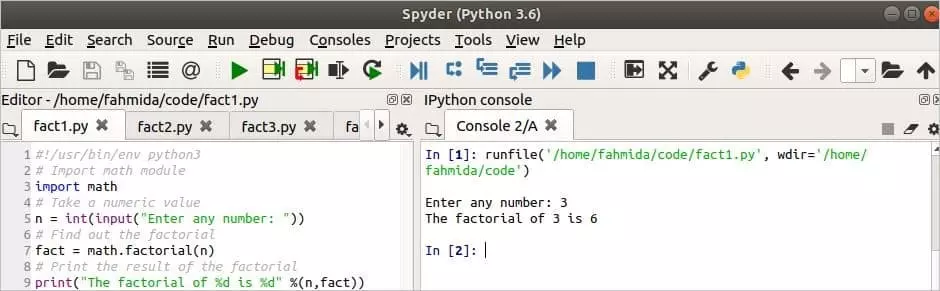 Scrierea programului factorial în Python 12959_1