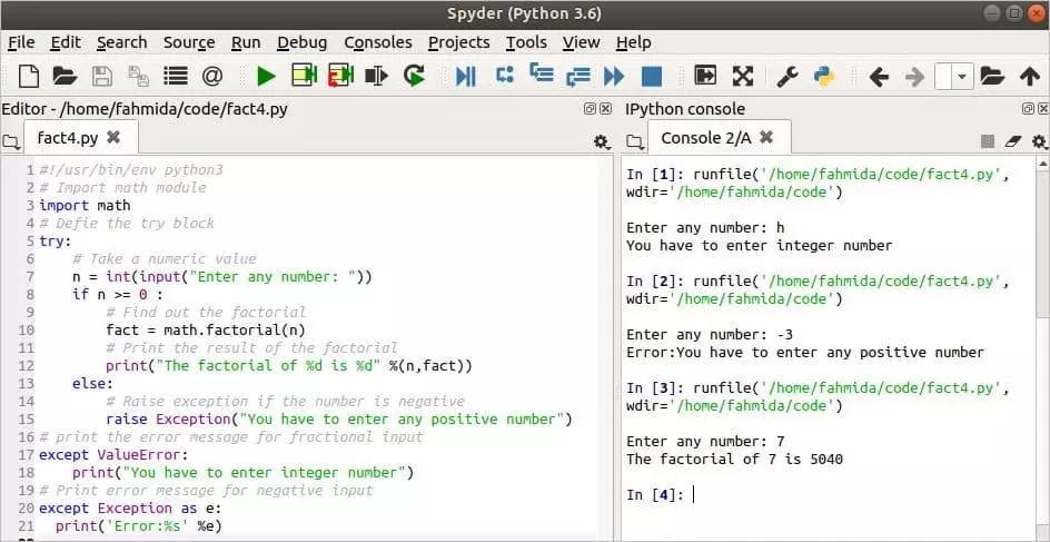 Scrierea programului factorial în Python 12959_4