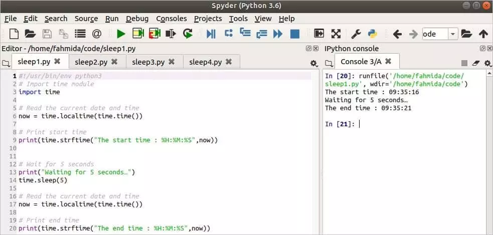 Python sleep() მეთოდის გამოყენება 12961_1